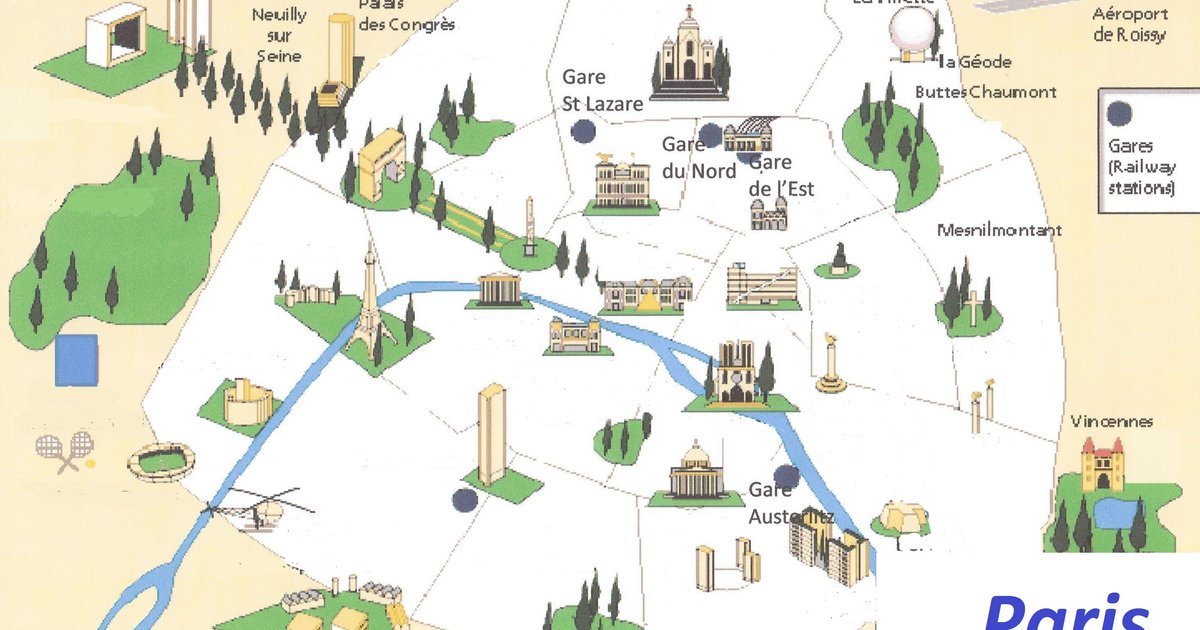 Paris Tourist Map Quiz - By mucciniale