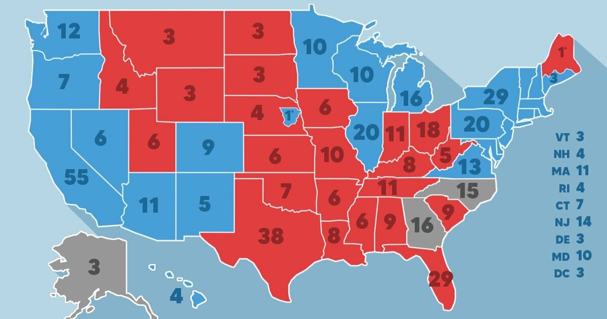 Electoral College 10+ Vote States Quiz