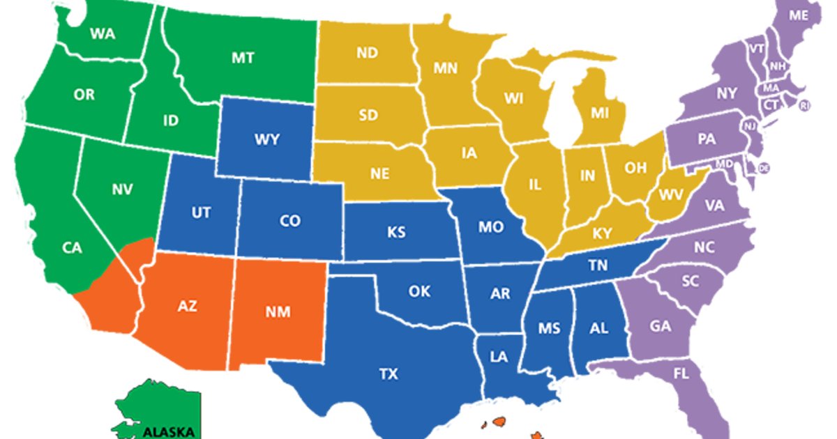 US Closest Non-Bordering States Quiz - By esohm