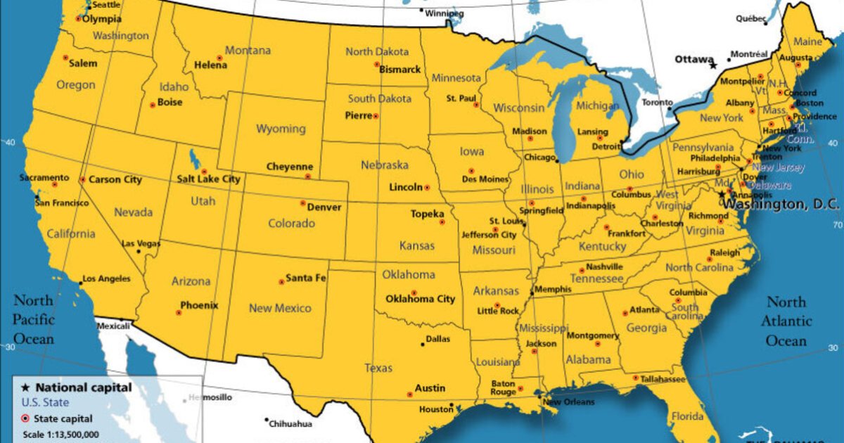 US Top 100 Cities East To West Quiz - By esohm