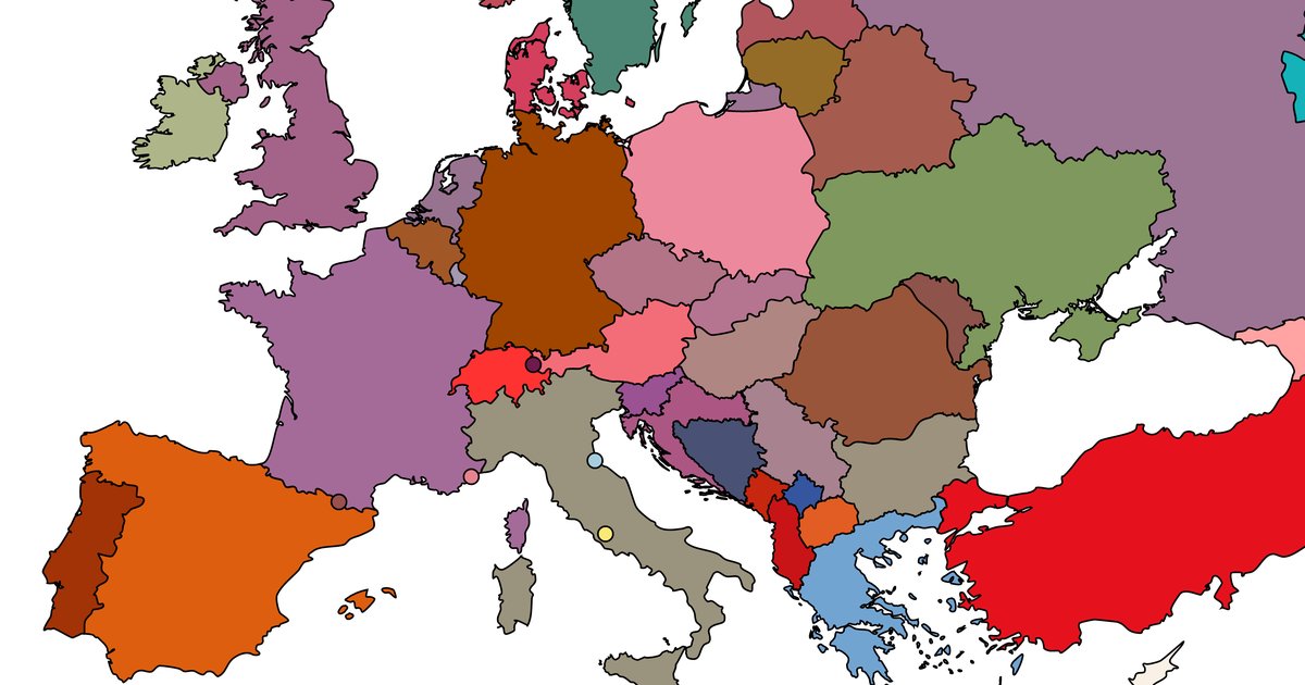 Europe Map Color Puzzle Map Quiz - By Chenchilla
