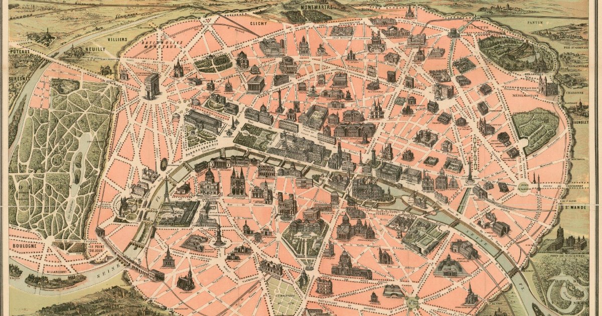 Paris Landmarks on a 1890 Tourist Map Quiz - By S9M