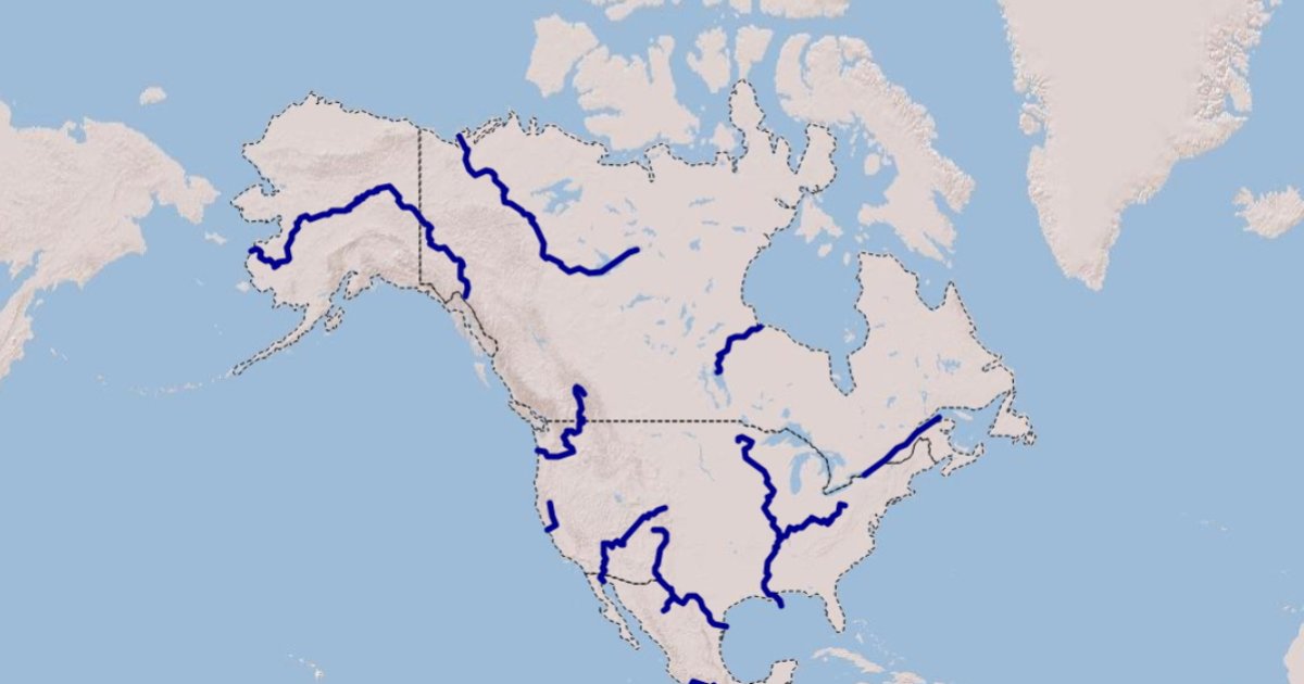 Rivers as Borders - North America Quiz - By daran