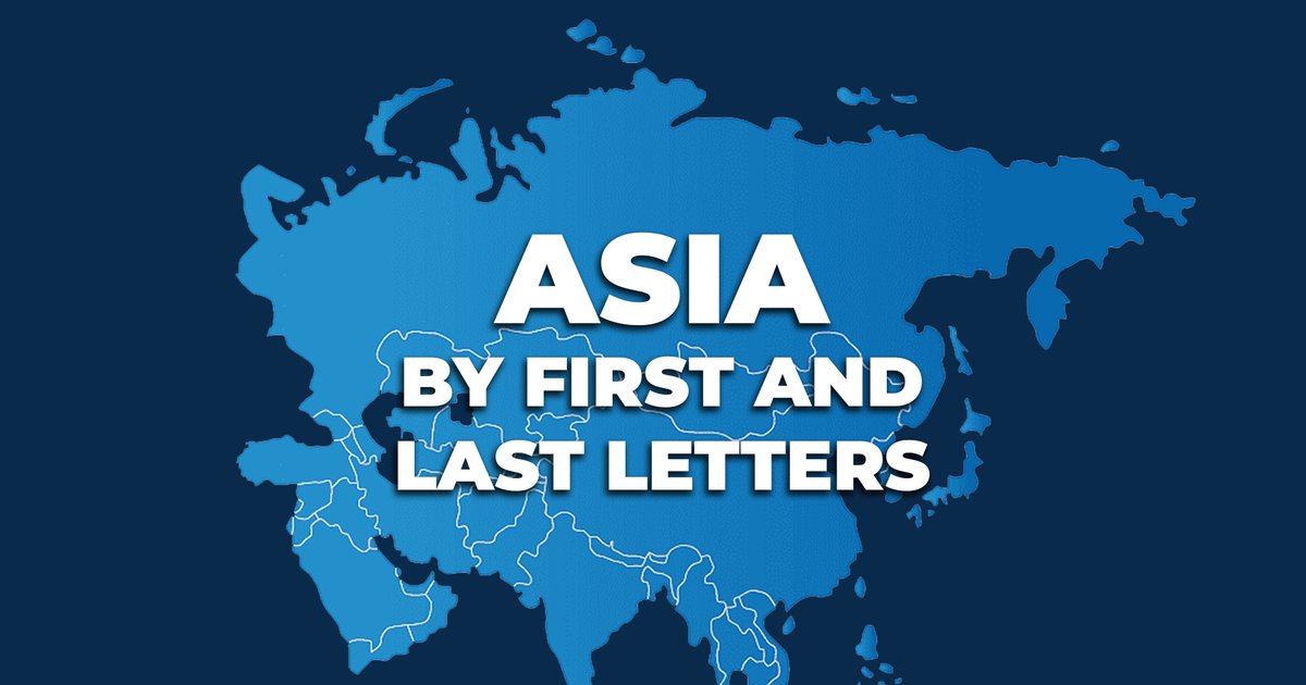 Asia By First and Last Letters Quiz - By marinanassraween