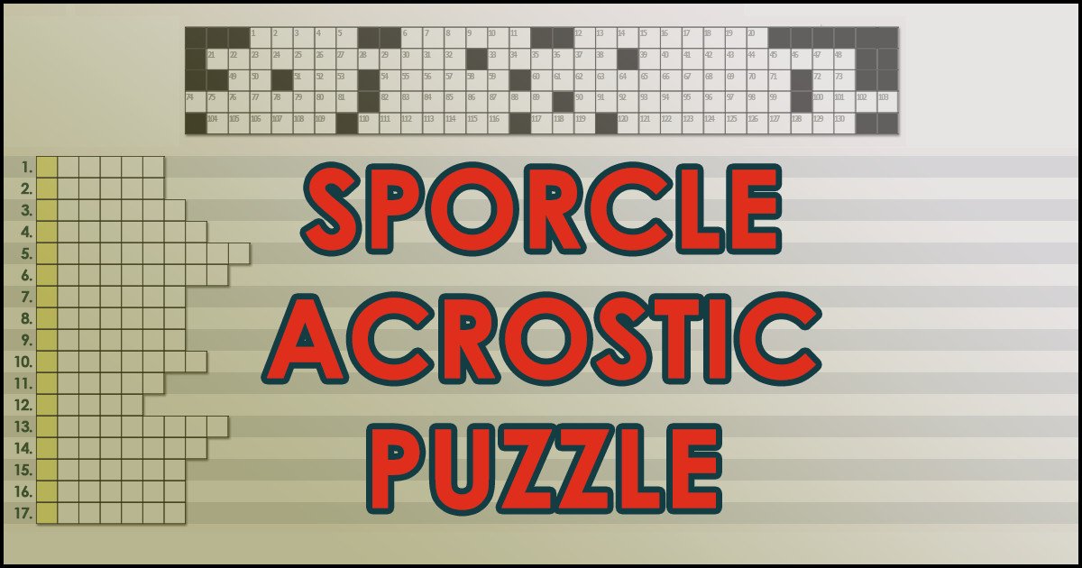 Sporcle Acrostic Puzzle XX Quiz