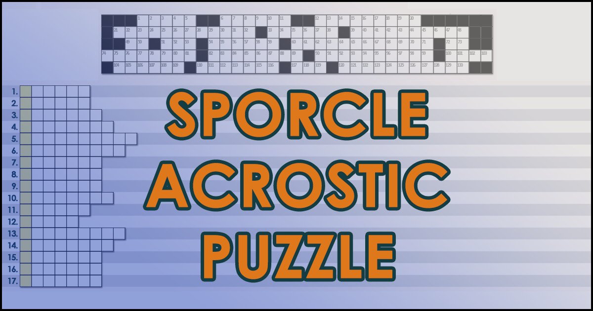 Sporcle Acrostic Puzzle XXI Quiz - By bhenderson79