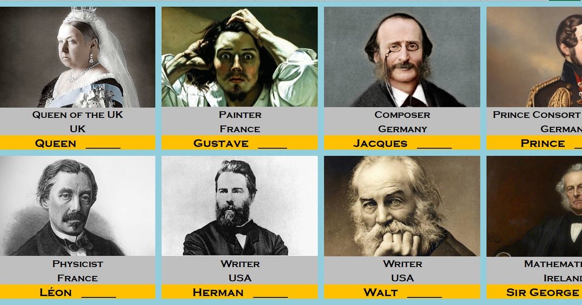 Memorable People Born in 1819 Quiz - By mucciniale