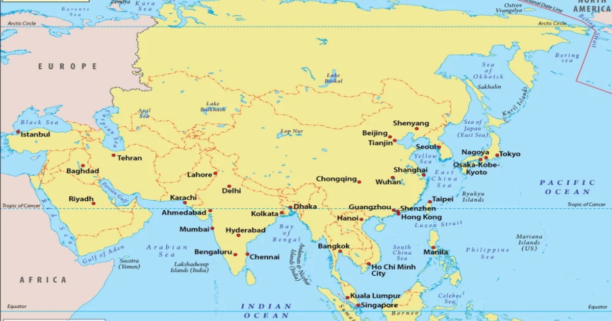 Countries from Random Cities (Asia) Map Quiz - By Tursesian_Leo