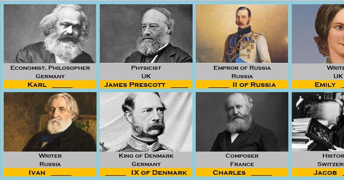 Memorable People Born in 1818 Quiz - By mucciniale
