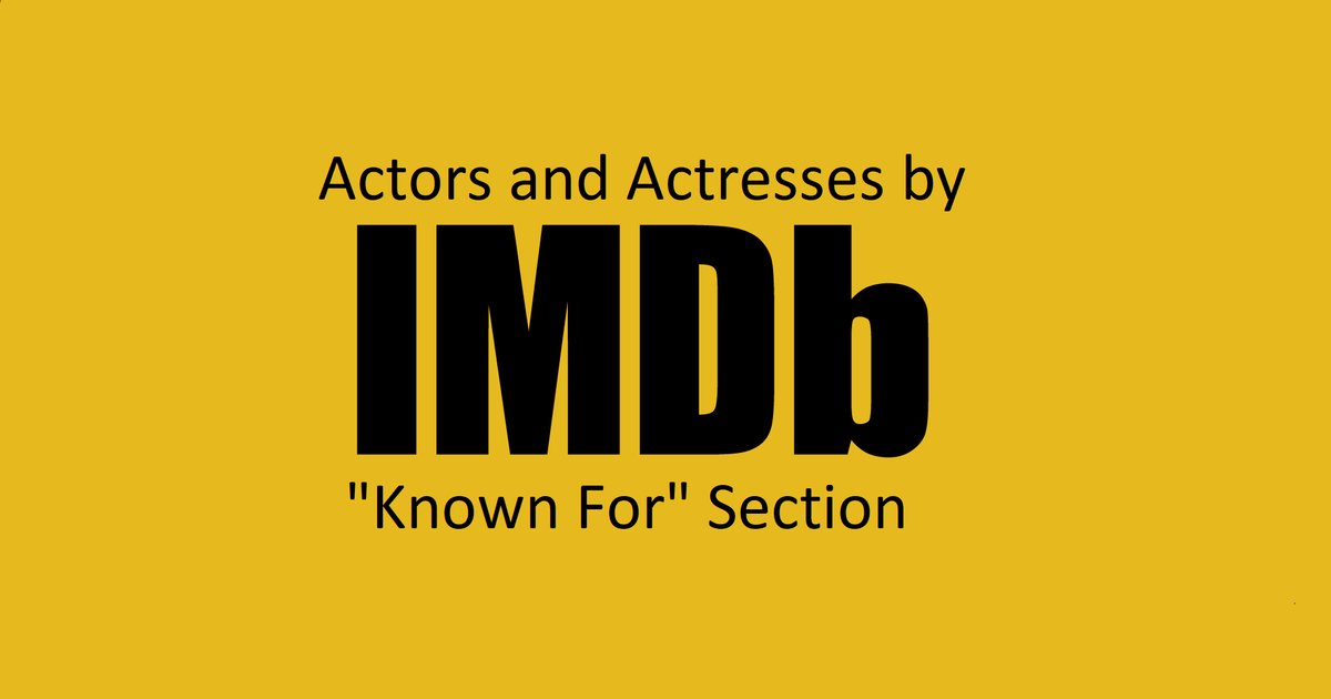 Actor by Movie Posters from 'Known For' on IMDB 1 Quiz - By Sebby1
