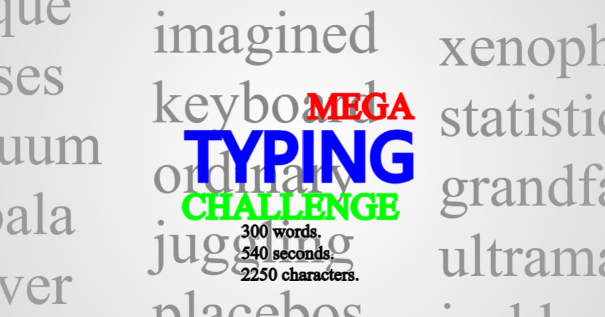Mega-Typing Challenge Quiz - By PolygonPuzzles