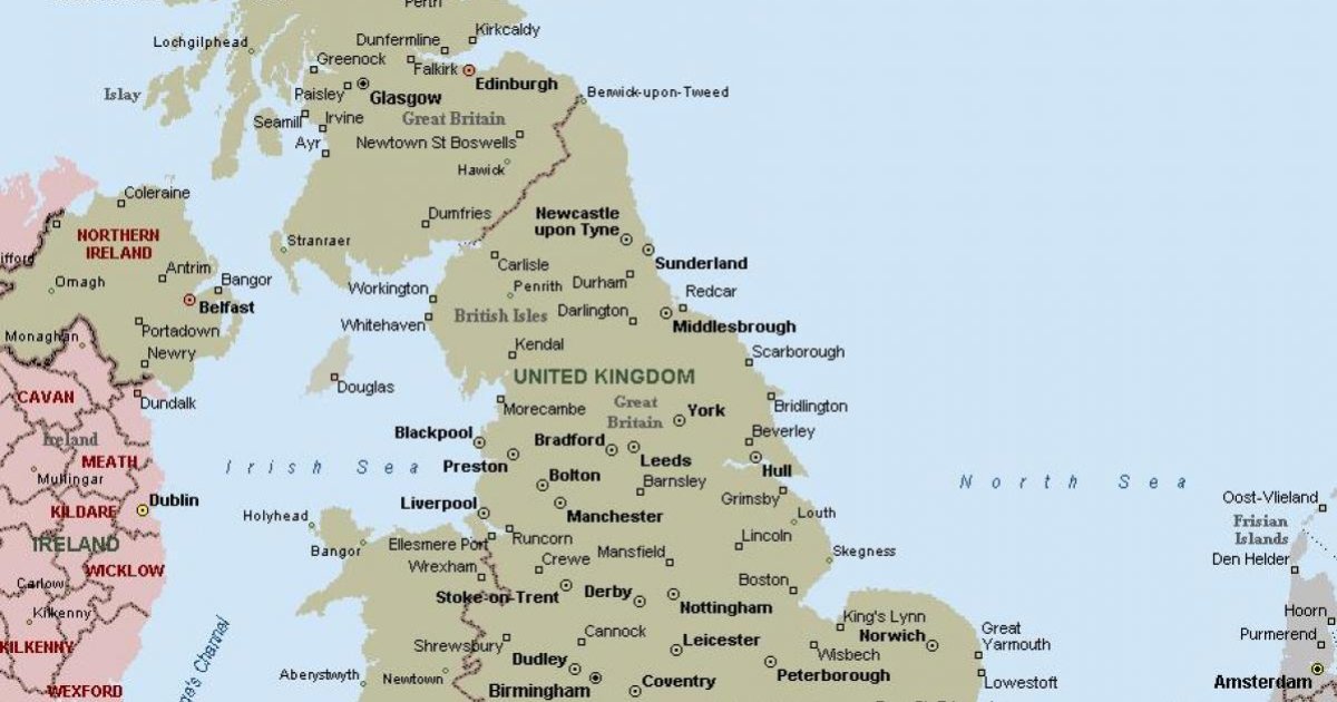 Visualised Distance: UK cities IV (most populated) Map Quiz - By ...