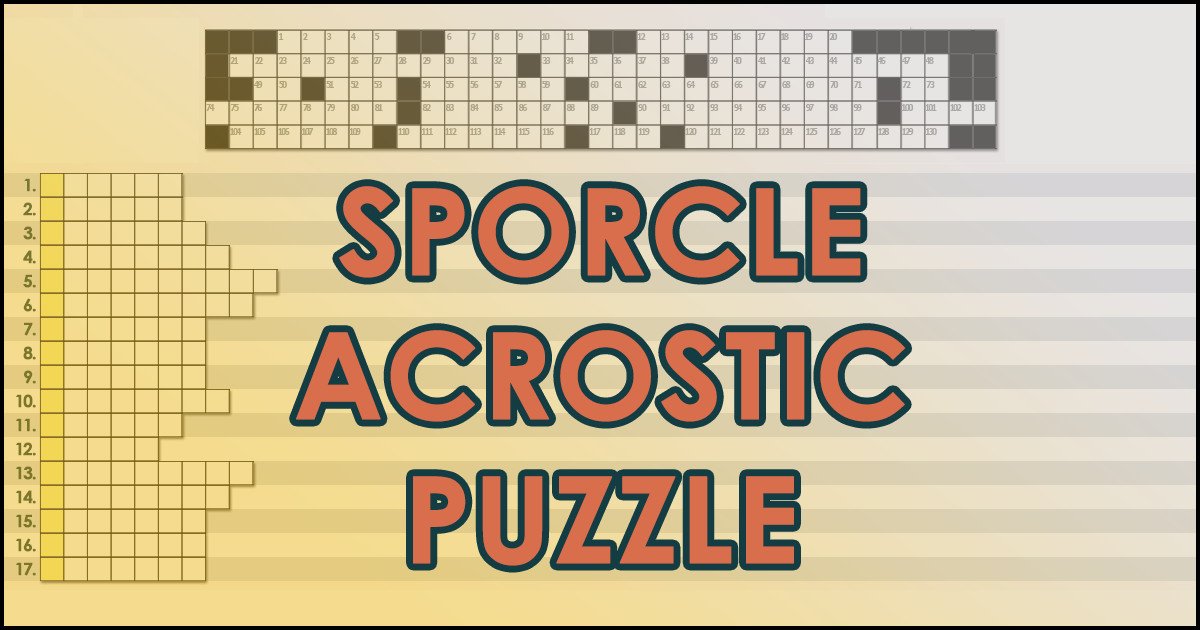 Sporcle Acrostic Puzzle XXVII Quiz
