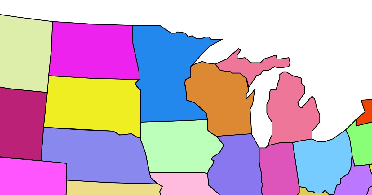 Scrambled Landlocked States on a Map Quiz - By Viguple