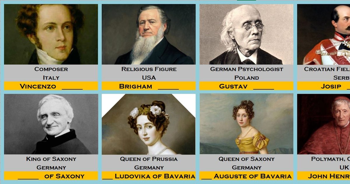 Memorable People Born in 1801 Quiz - By mucciniale