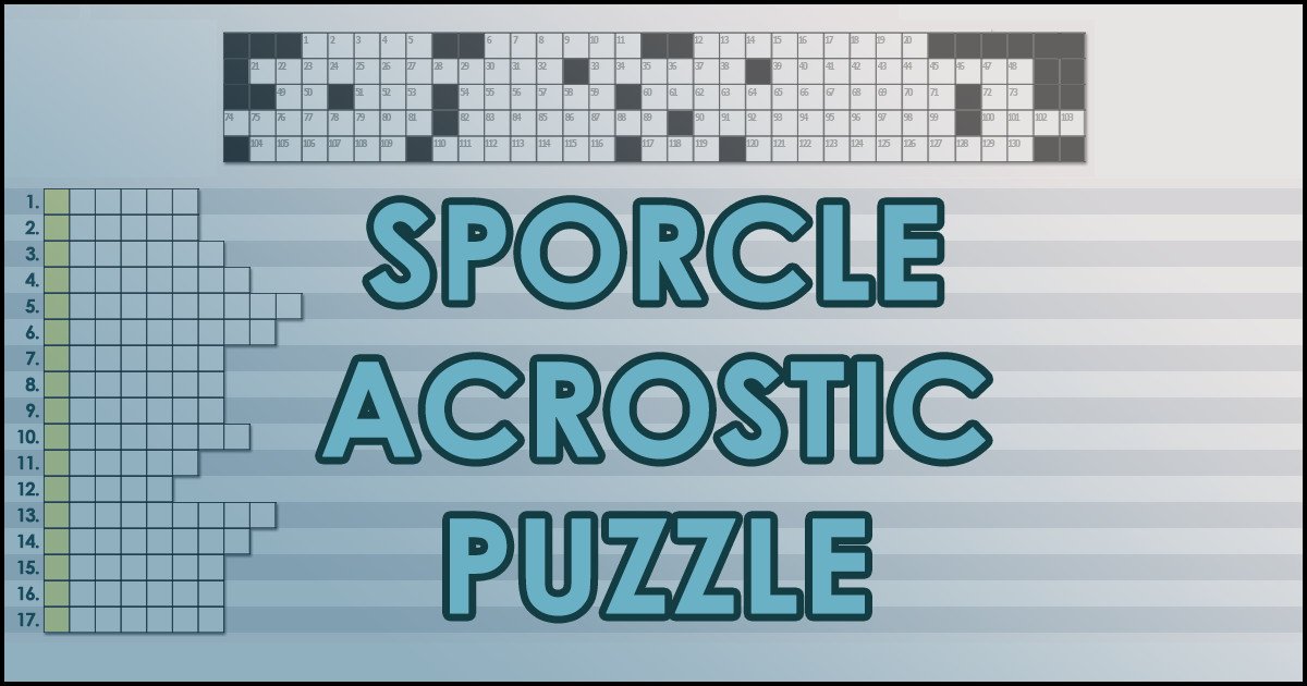 Sporcle Acrostic Puzzle XXVIII Quiz