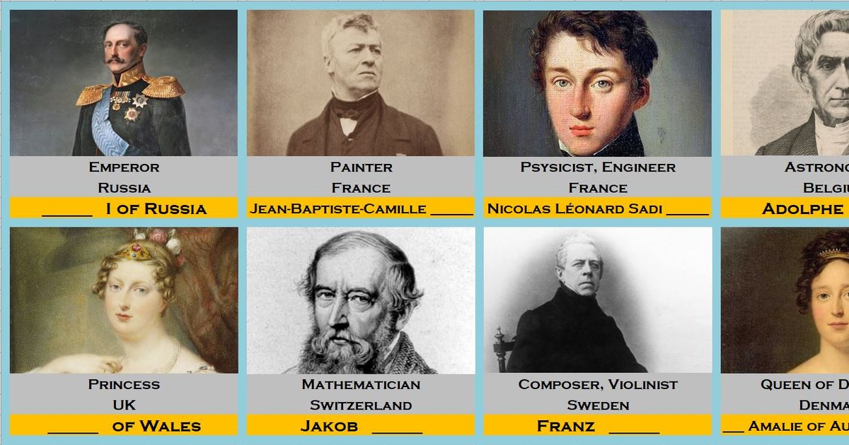 Memorable People Born in 1796 Quiz - By mucciniale