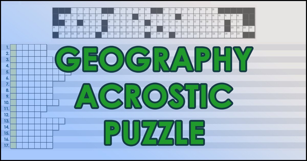 Geography Acrostic Puzzle II Map Quiz