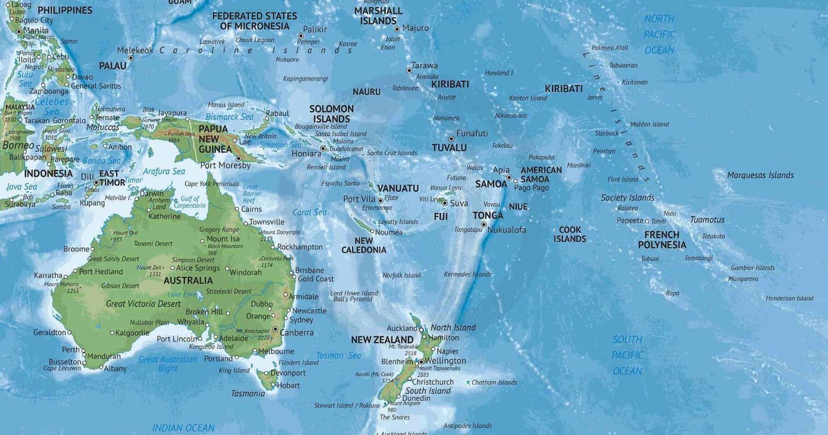 Order Up: Oceanian countries by Area Quiz - By JetTrees