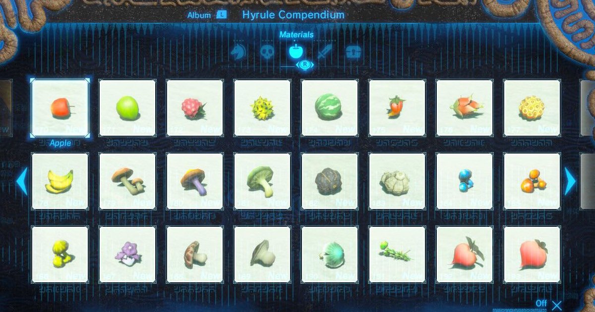 Legend of Zelda TOTK Hyrule Compendium - Materials Quiz - By frost260