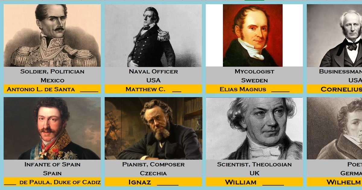 Memorable People Born in 1794 Quiz - By mucciniale