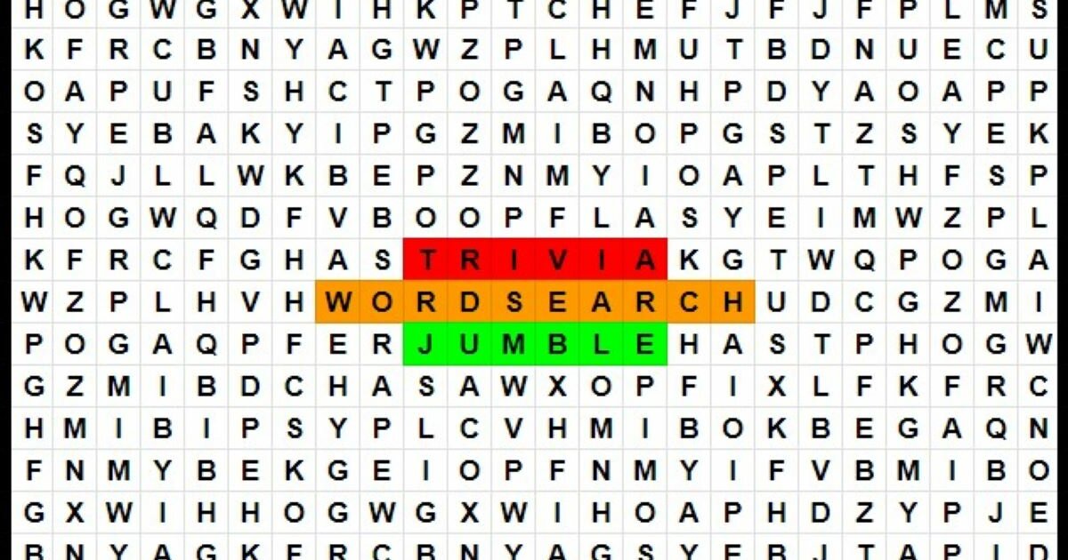 Trivia Wordsearch Jumble- World Geography Quiz - By AIB1987