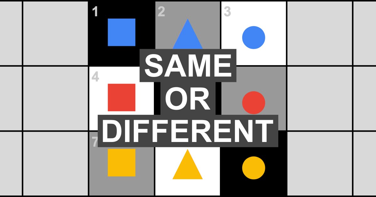 Same or Different Logic Puzzle 9 Quiz - By danwilson1576