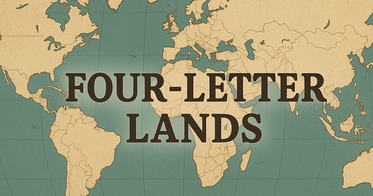 Word Ladder: Four-Letter Lands Quiz - By oakley816