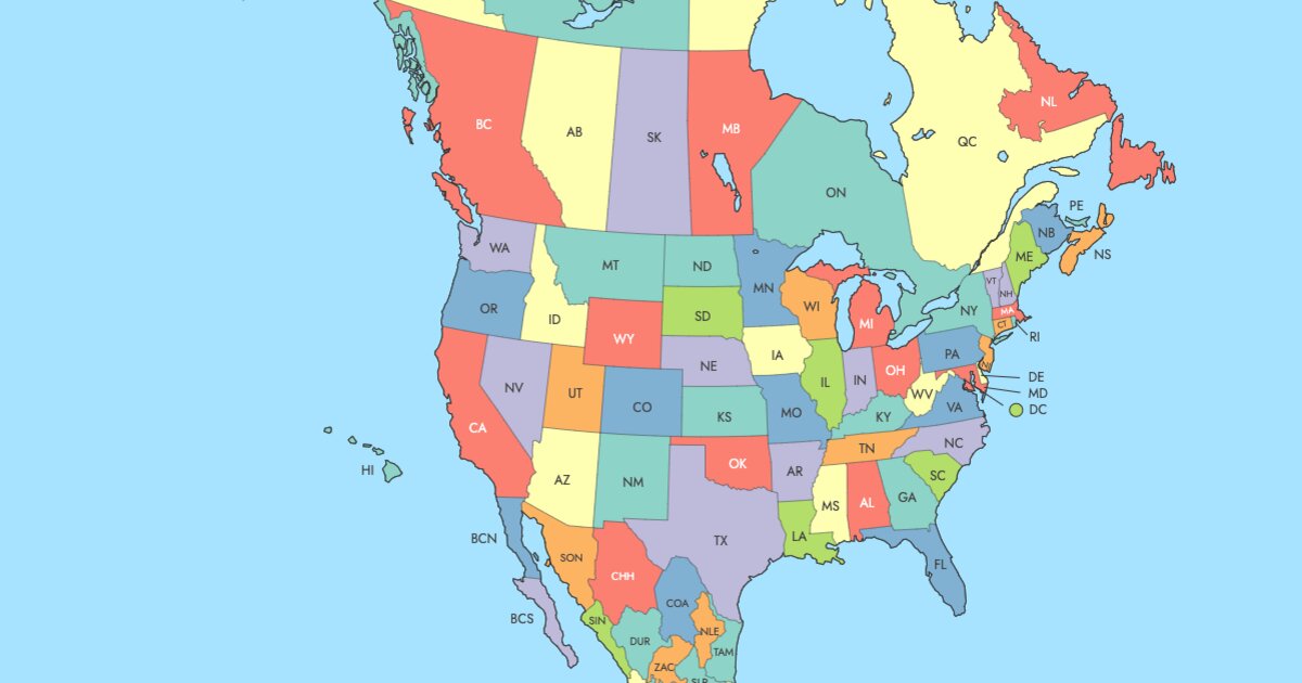 Subdivisions of Canada, the United States, and Mexico Quiz - By nickclion