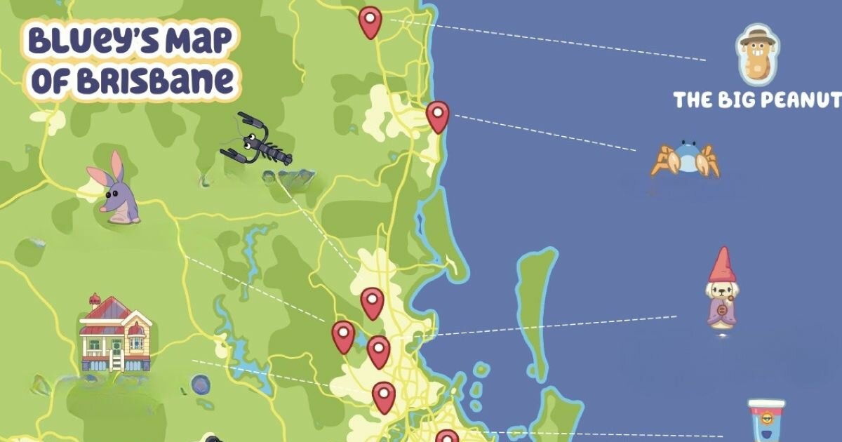 Bluey's Map of Brisbane Missing Locations Quiz - By Narduc