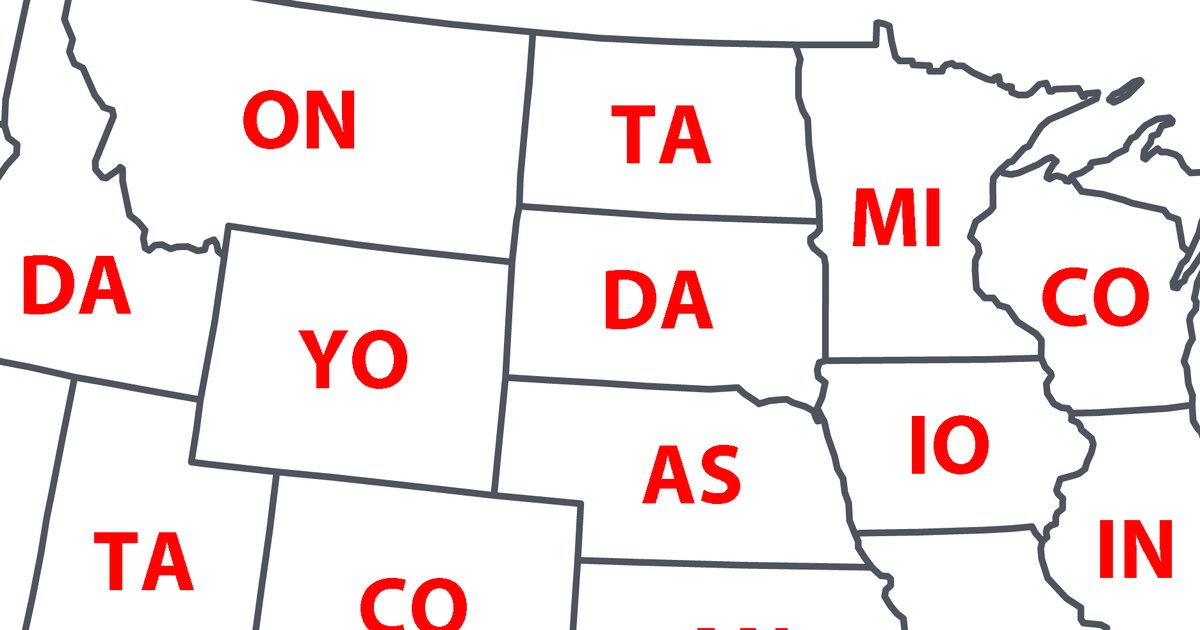 USA States: Common 3-letter Combos (LIN/OTA) Quiz - By goc3