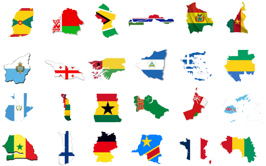 'F' and 'G' Countries Flag Map Minefield Quiz - By cgjackson222