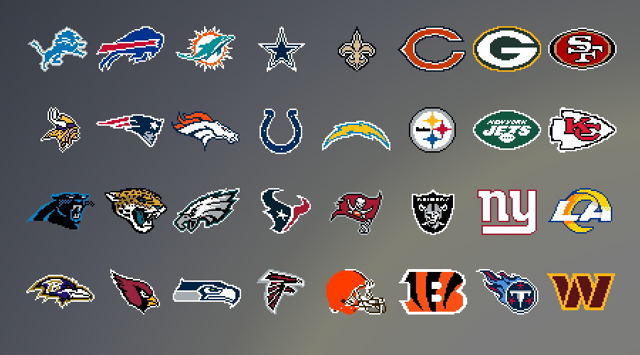 NFL Logos as Pixel Art Quiz - By jozefkrichards
