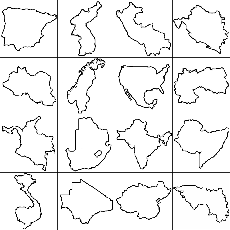 Merged country outlines Quiz - By hellofromUK