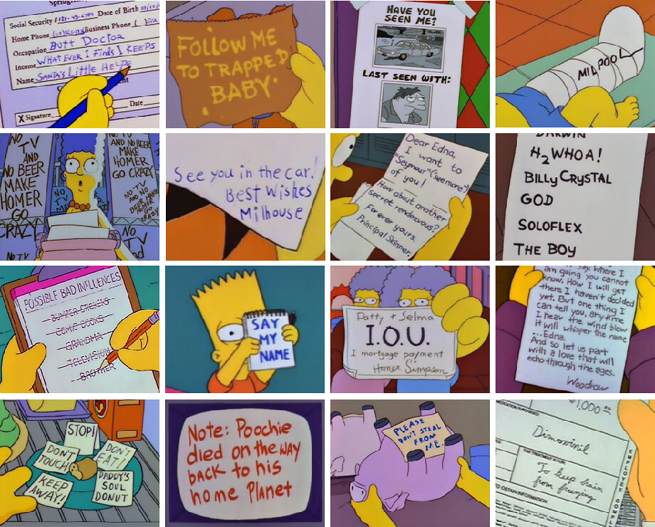 Simpsons Handwritten Notes Part 2 Quiz - By Pushcake