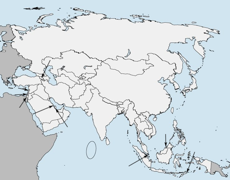 Click The Closest Non-Bordering Asian Country Quiz - By Lavender_Zone