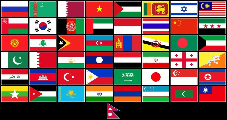 Hide Asia's Flags (Minefield) Quiz
