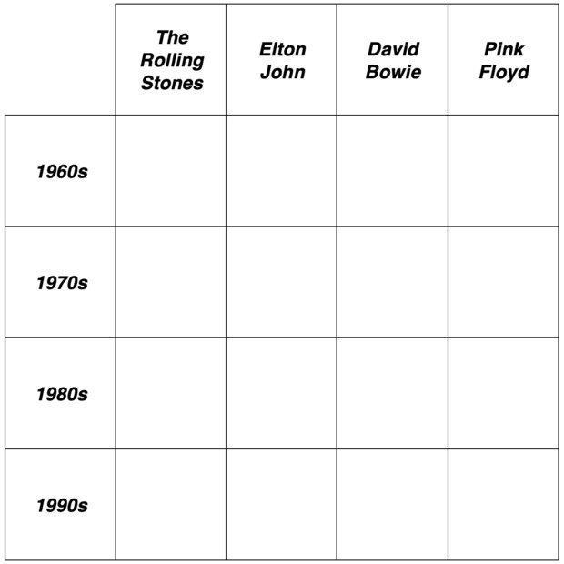 4x4 Grid Match: Music II Quiz