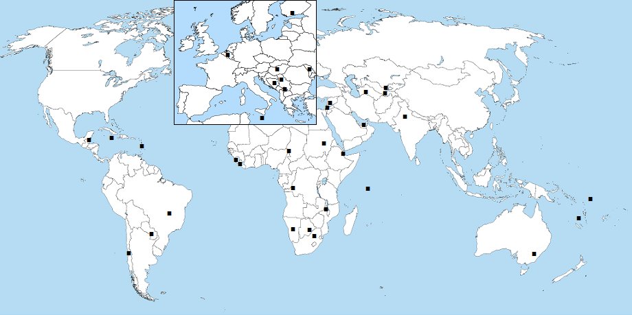 Minefield Map: 8-Letter Capitals Quiz