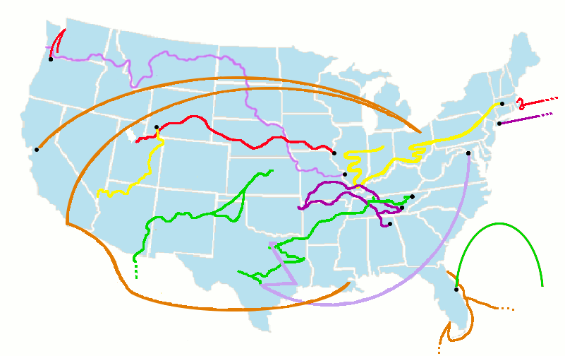 Historical USA Trips by Route Quiz