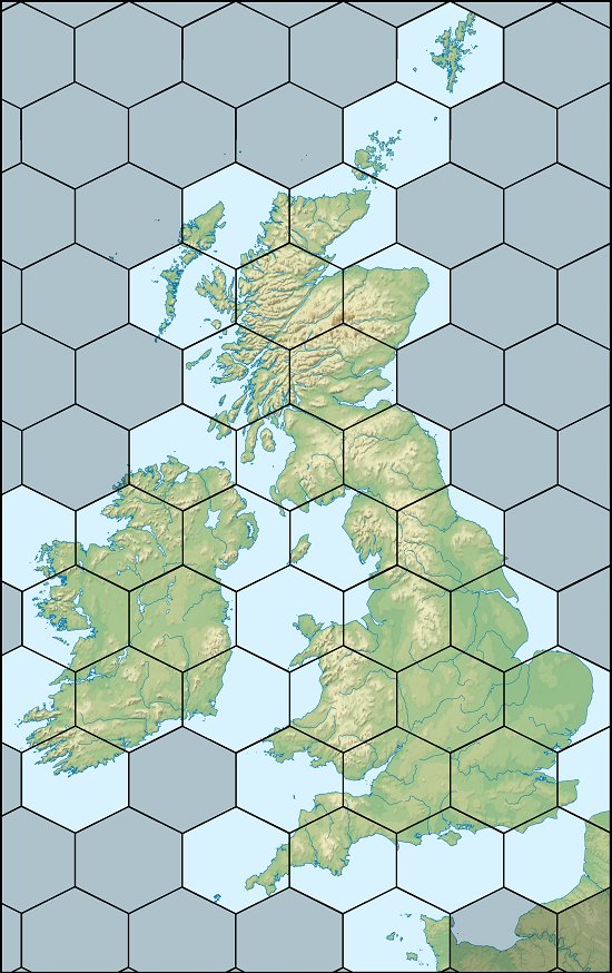 Fill the Hex Map: British Isles Quiz