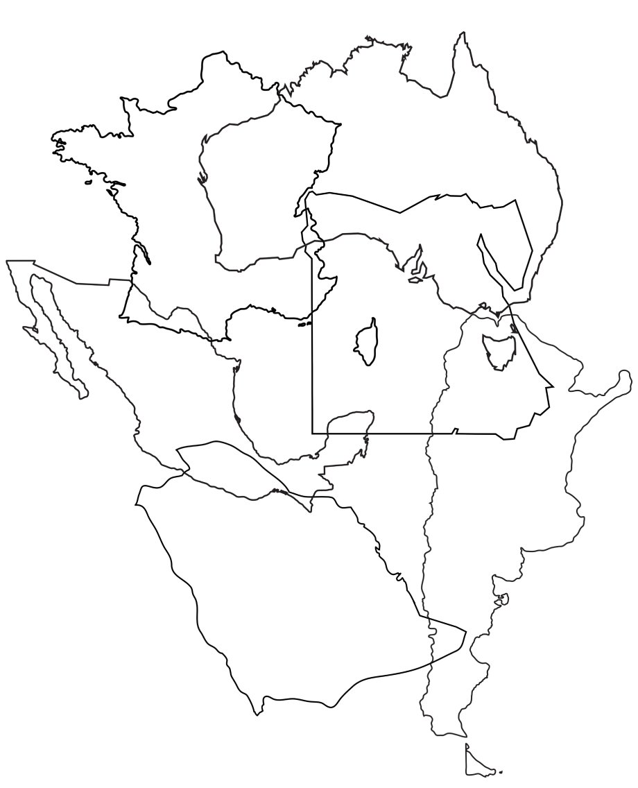 Country Outline Overlaps Quiz