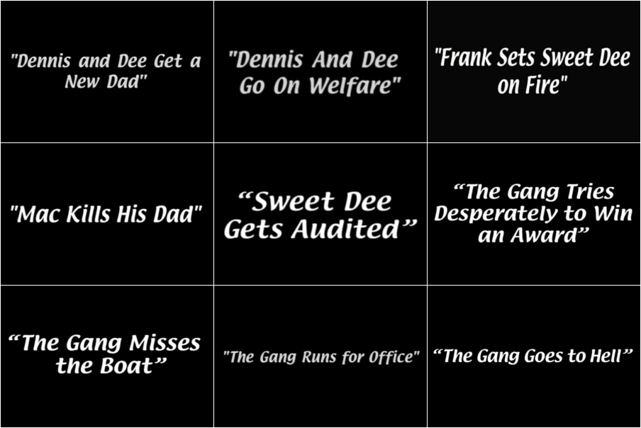 It's Always Sunny: Episode Title Jokes Quiz