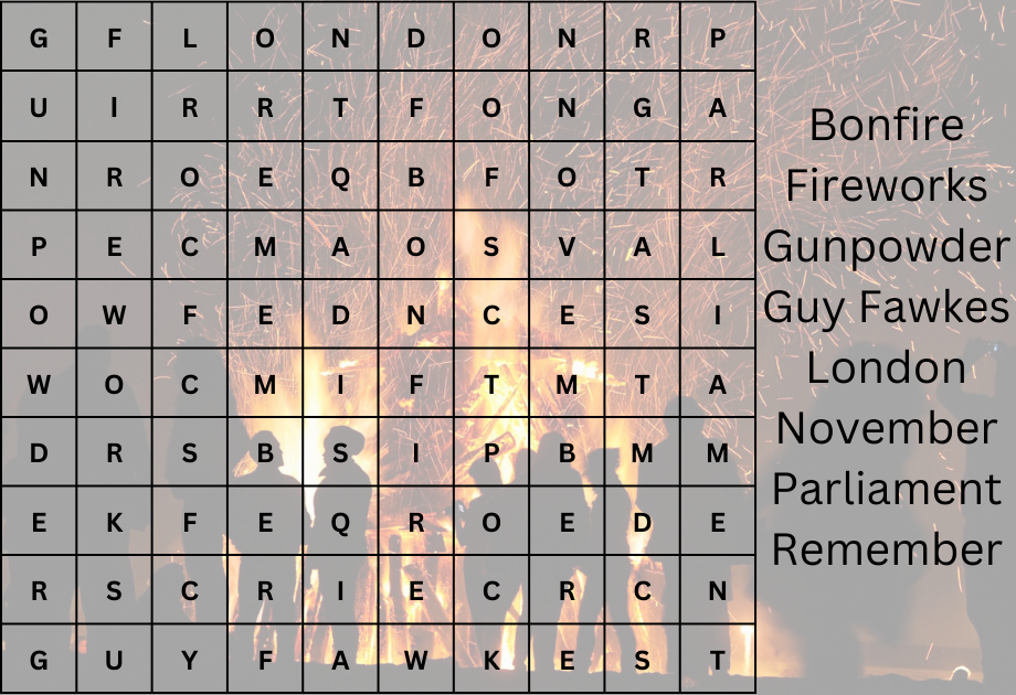 Word Search: Guy Fawkes Quiz - By AstronoMae