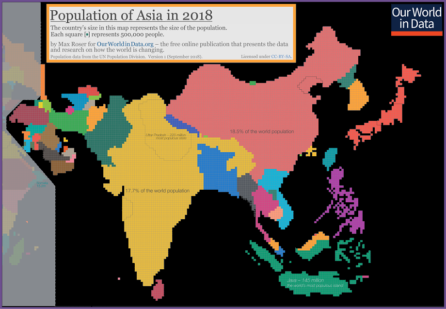 Population Cartogram of Asia Quiz - By joeydeka