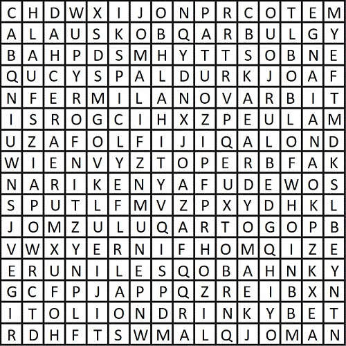 Word Search: Four Letter Countries Quiz - By Cutthroat