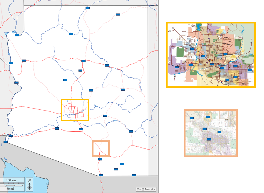 Arizona challenge: Place 40 cities on a map Quiz - By 40AngryMexicans