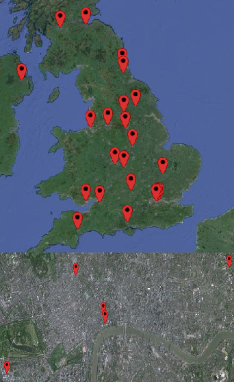 Russell Group Universities on a Map Quiz - By midge96