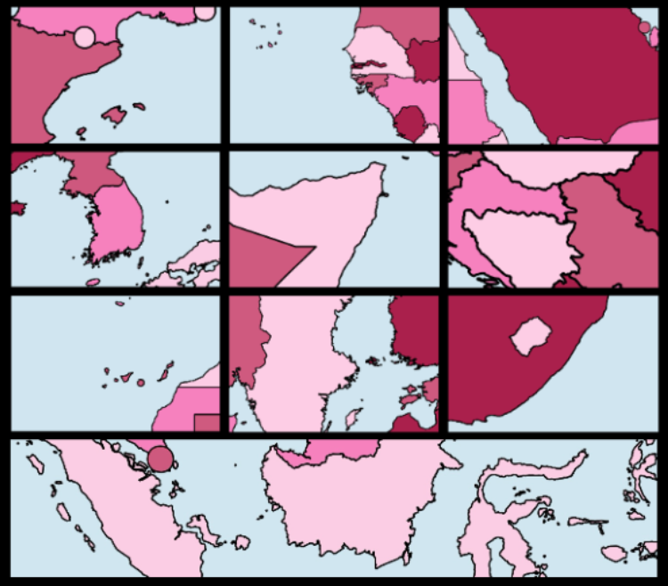 Largest cities per map snippet XXII (picture click) Quiz - By PigPunk