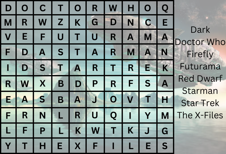 Word Search: Sci-Fi TV Shows Quiz - By AstronoMae